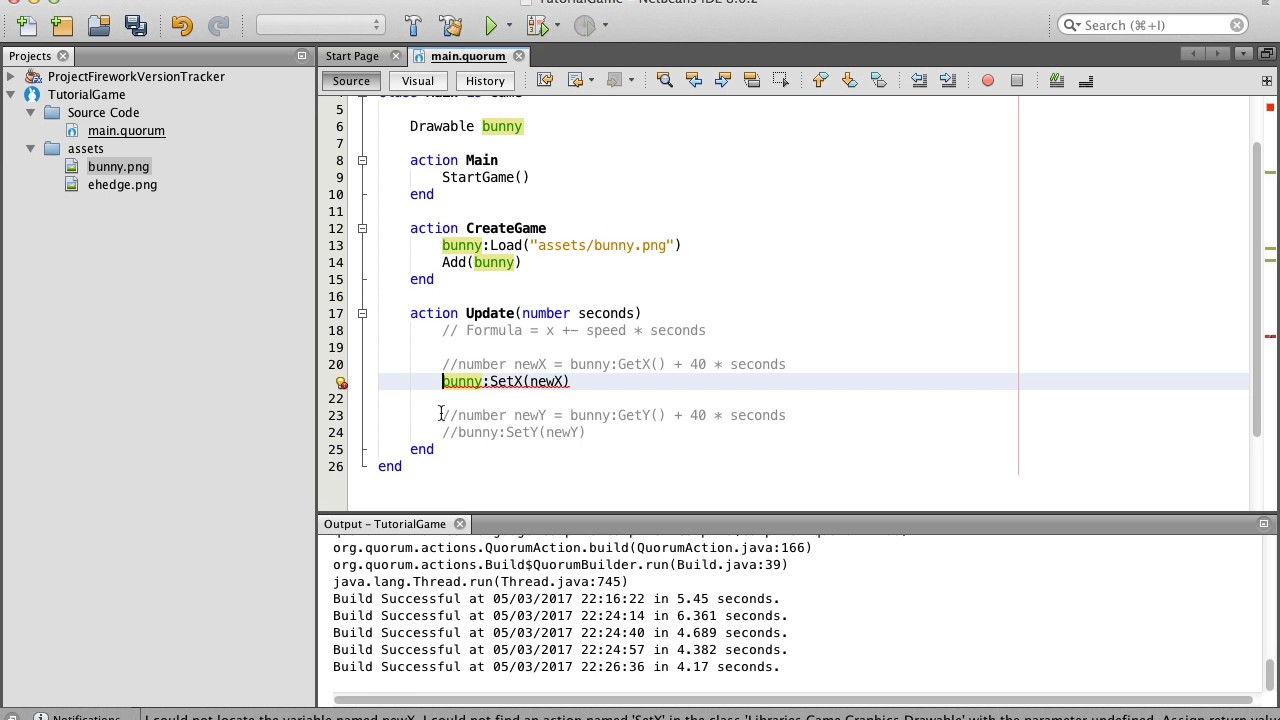Quorum Game Development #7 - Moving Objects Around the Screen - YouTube