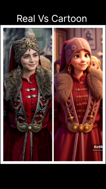 Real Vs Cartoon 🥰#shorts #viralvideo #trending #kurulusosman - YouTube