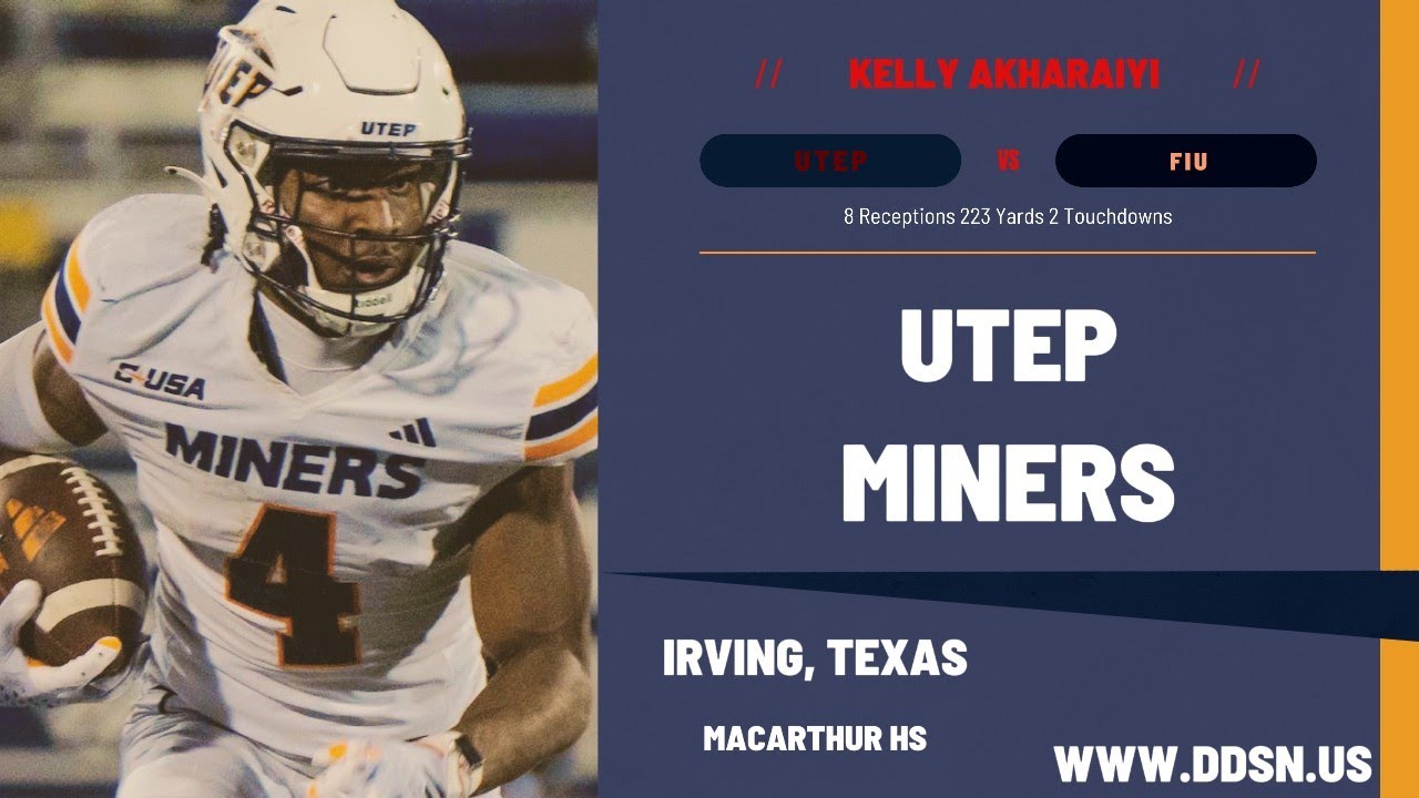 UTEP Miners Kelly Akharaiyi Career Game vs. FIU - 9 REC 223 Yards & 2 ...