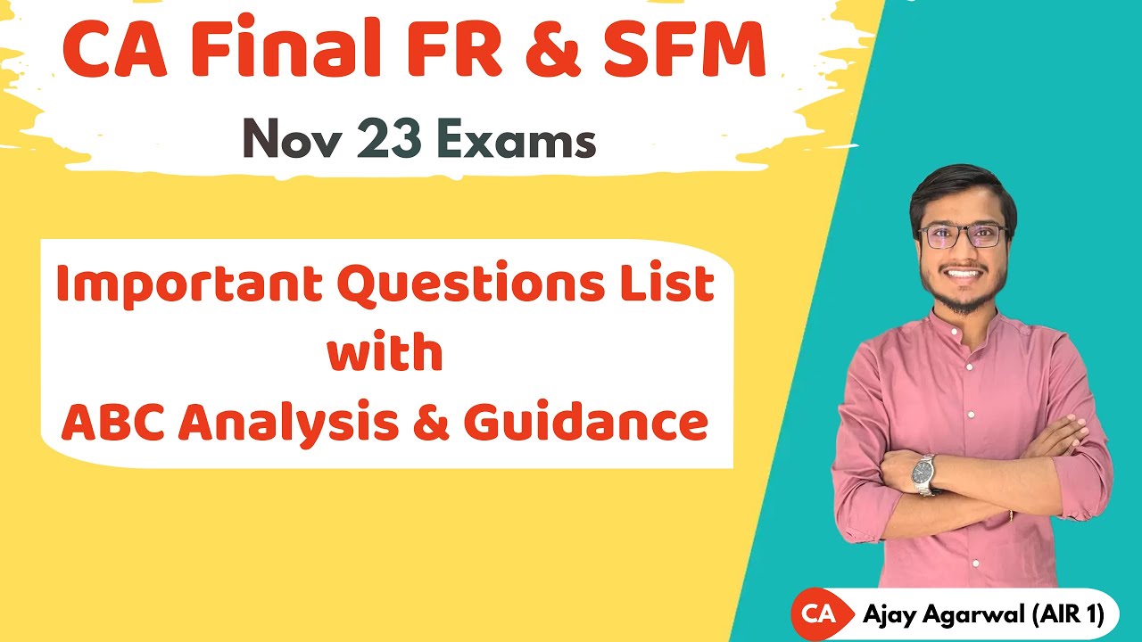 FR & SFM ABC Analysis & Important Questions List | CA Final Nov 23 ...