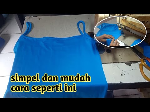 Sangat mudah, cara menjahit tank top || dari bahan kaos