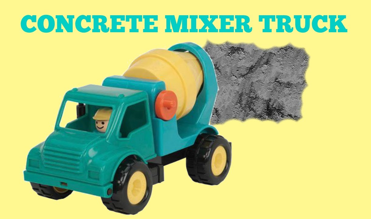 Concrete Mixer Truck Makes Concrete - Diggers for Children - YouTube