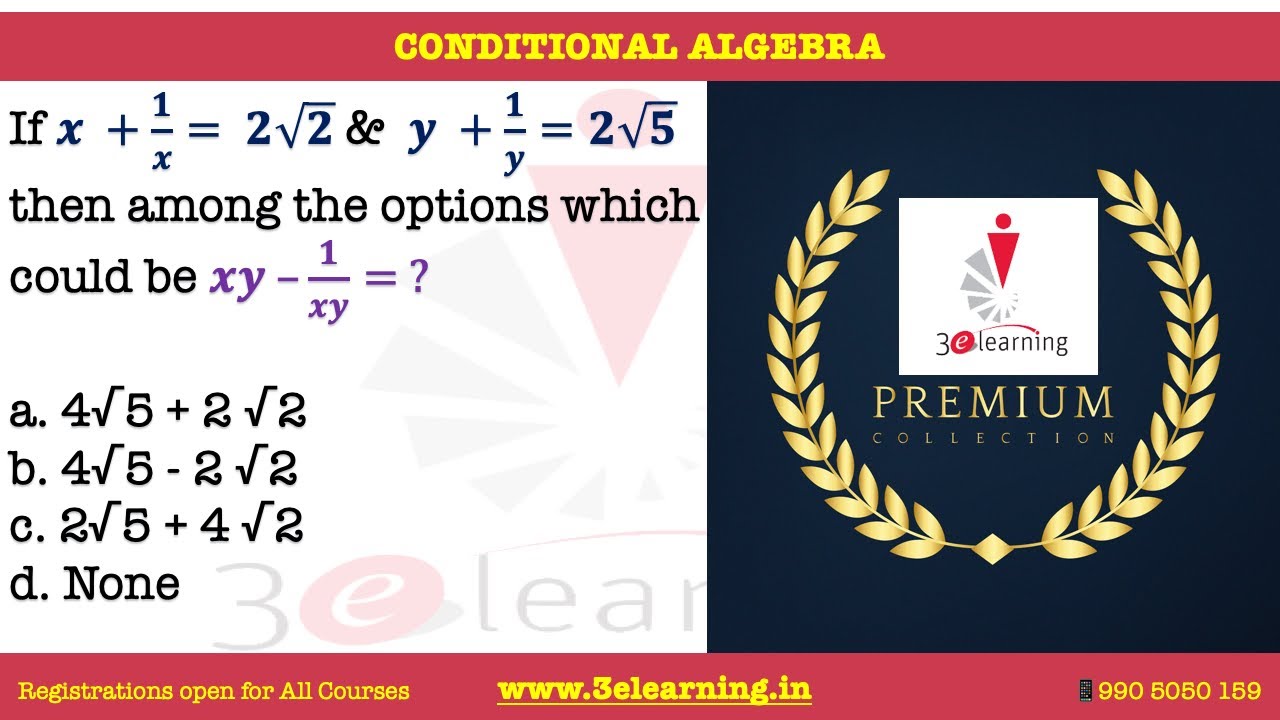 An Important : Conditional Algebra - YouTube