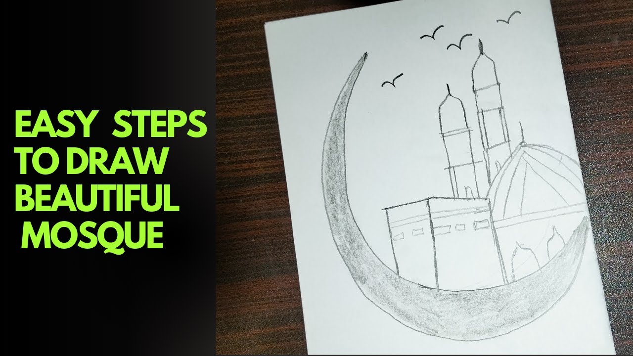 How to draw Mosque|| Easy steps to draw mosque #mosque #islamic #islam# ...