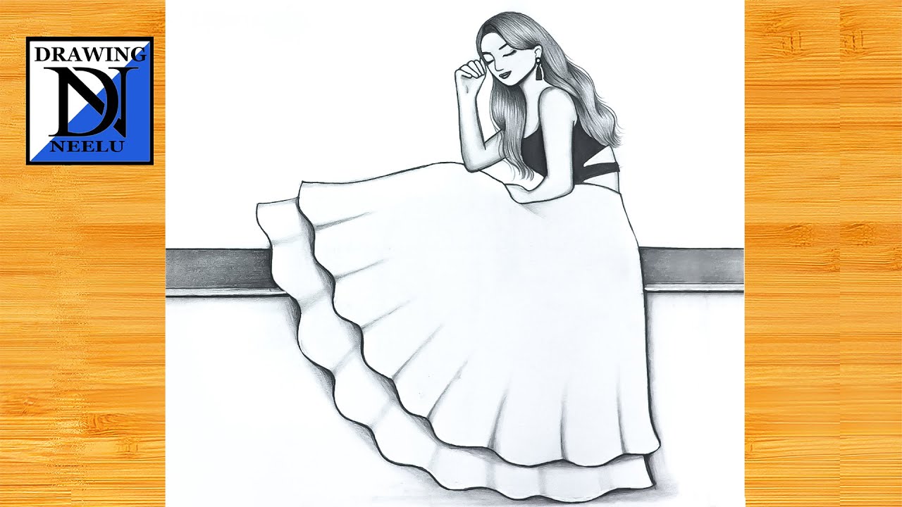 How to draw a sitting Girl -Drawing easy || Pencils sketch for beginner ...
