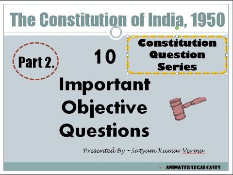 (Part- 2) 10 Important Constitution Questions , [10 Objective based ...
