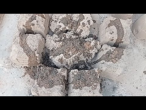 Gritty hard Chunks|| poured sand cement big Shapes of dry Crumbling ...