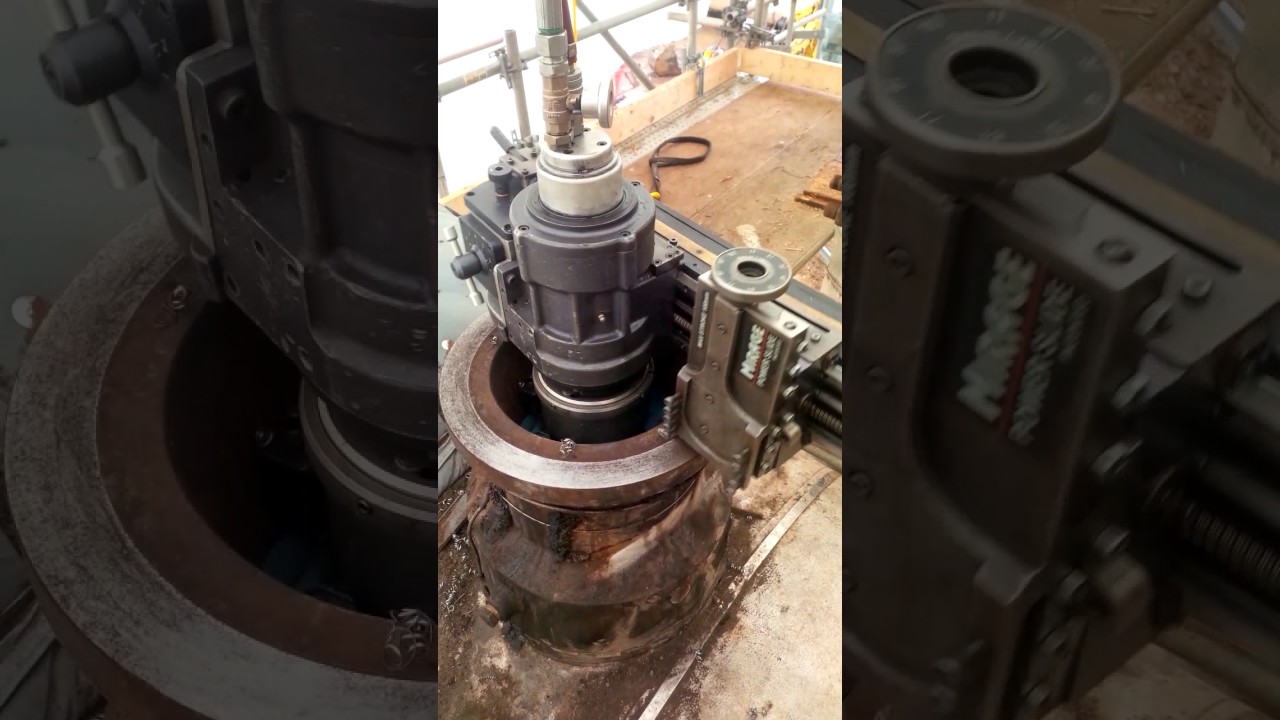 portable flange machining - YouTube