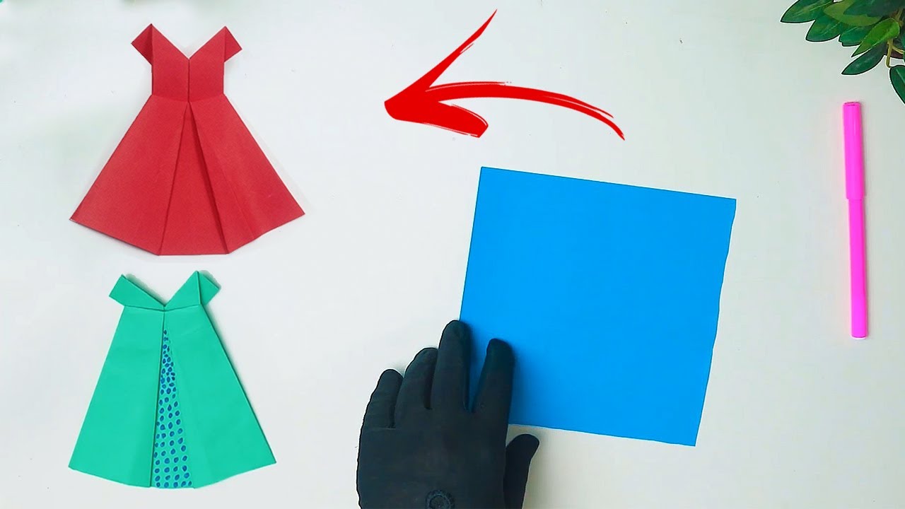 How to Make Paper Dress for Doll 👗 Origami Paper Dress 👗 Paper Craft ...