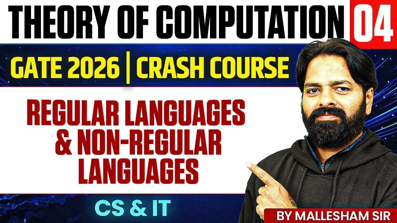 Theory Of Computation 04 | Regular Languages & Non-regular Languages | CS & IT | GATE Crash ...