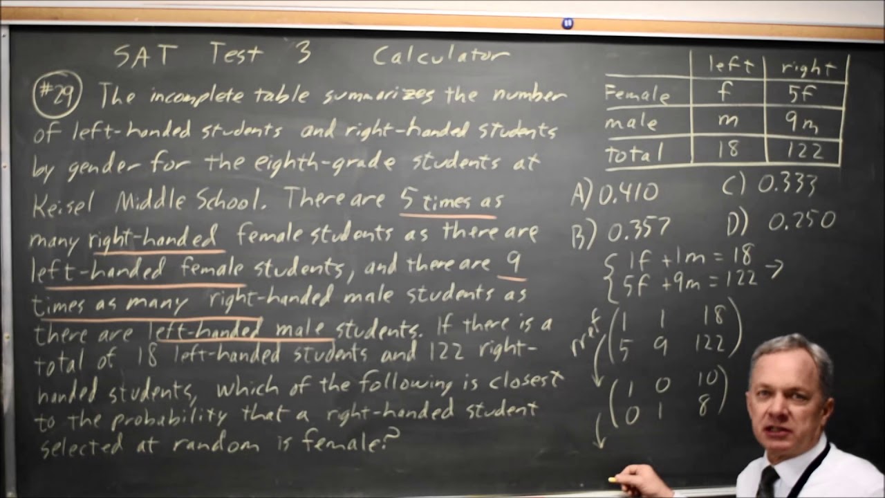 SAT Test 3 Left right Boy girl System Question 4 29 YouTube SAT Test 3 Left right Boy girl System Question 4 29 YouTube