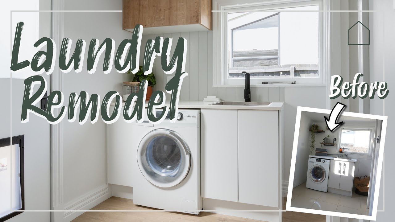 LAUNDRY RENOVATION REVEAL - A full laundry remodel - YouTube