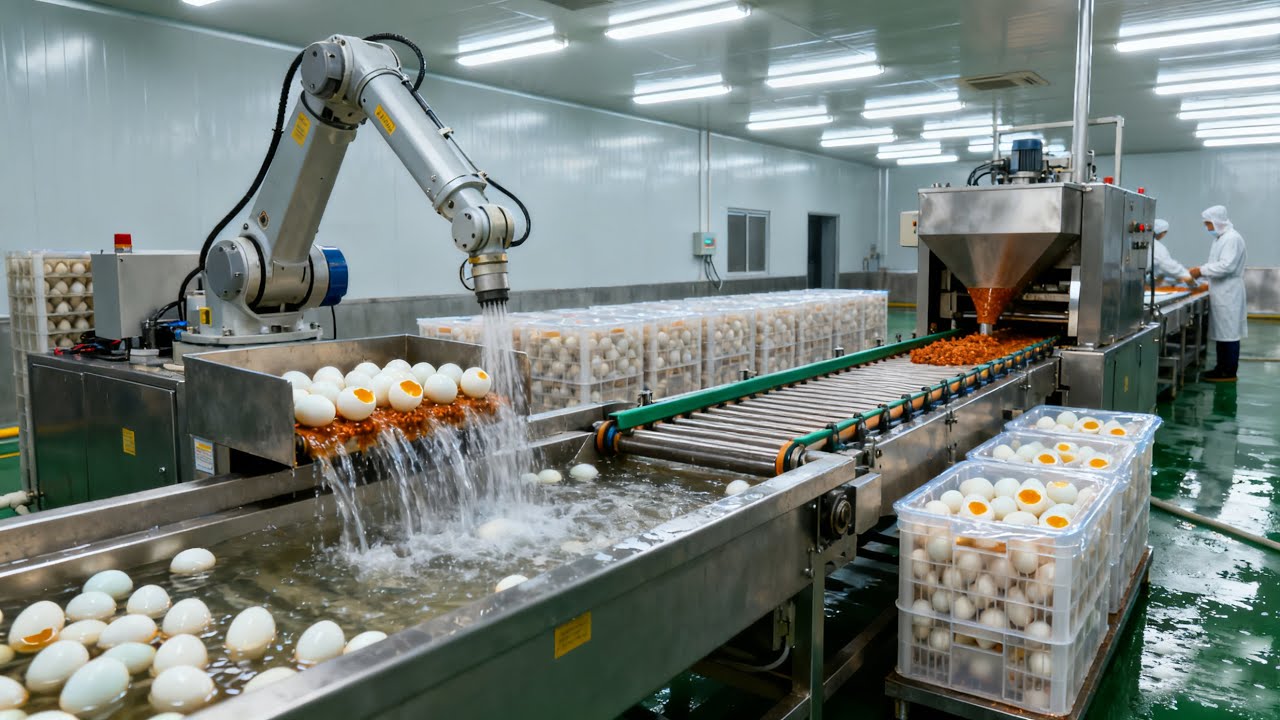 How Salted Duck Eggs Are Made in a Modern Factory | Mass Production ...