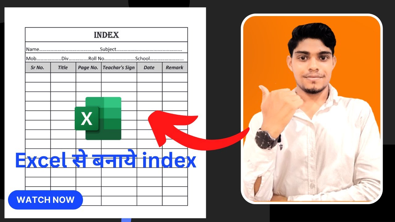 Index kase banaye Excel me - YouTube