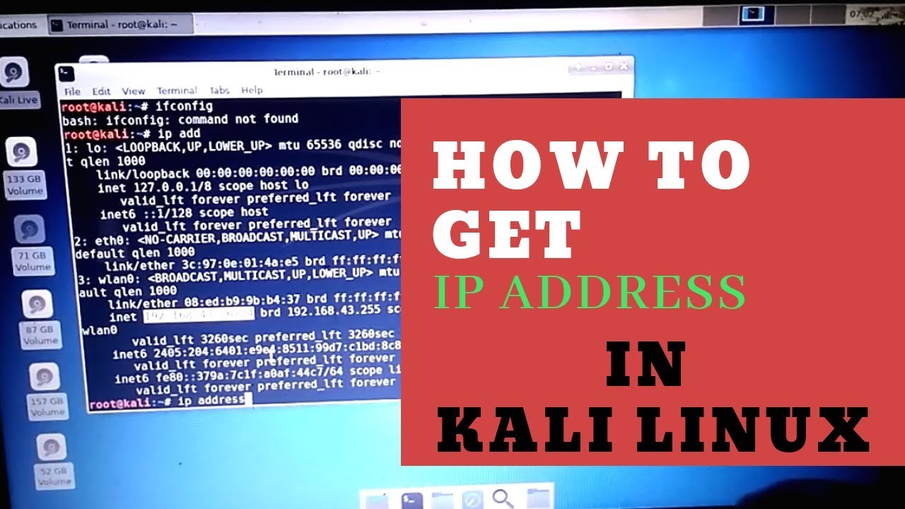 how to get ip address in kali linux 2019 new method | Arjun tech in ...