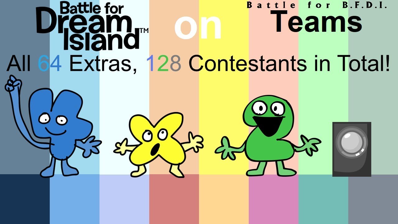If all 64 Battle for Dream Island Extras were on BFB Teams (128 ...