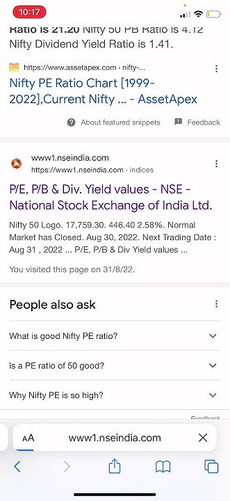How to Check Nifty PE Ratio || check nifty PE ratio || #investment #nifty50 #ratio #sharemarket ...