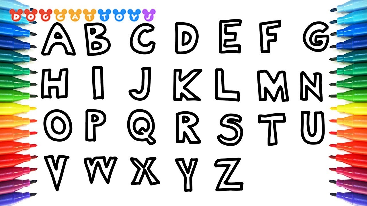 How to Drawing Teach Abc Alphabet To Kids | Learn Coloring and Painting ...