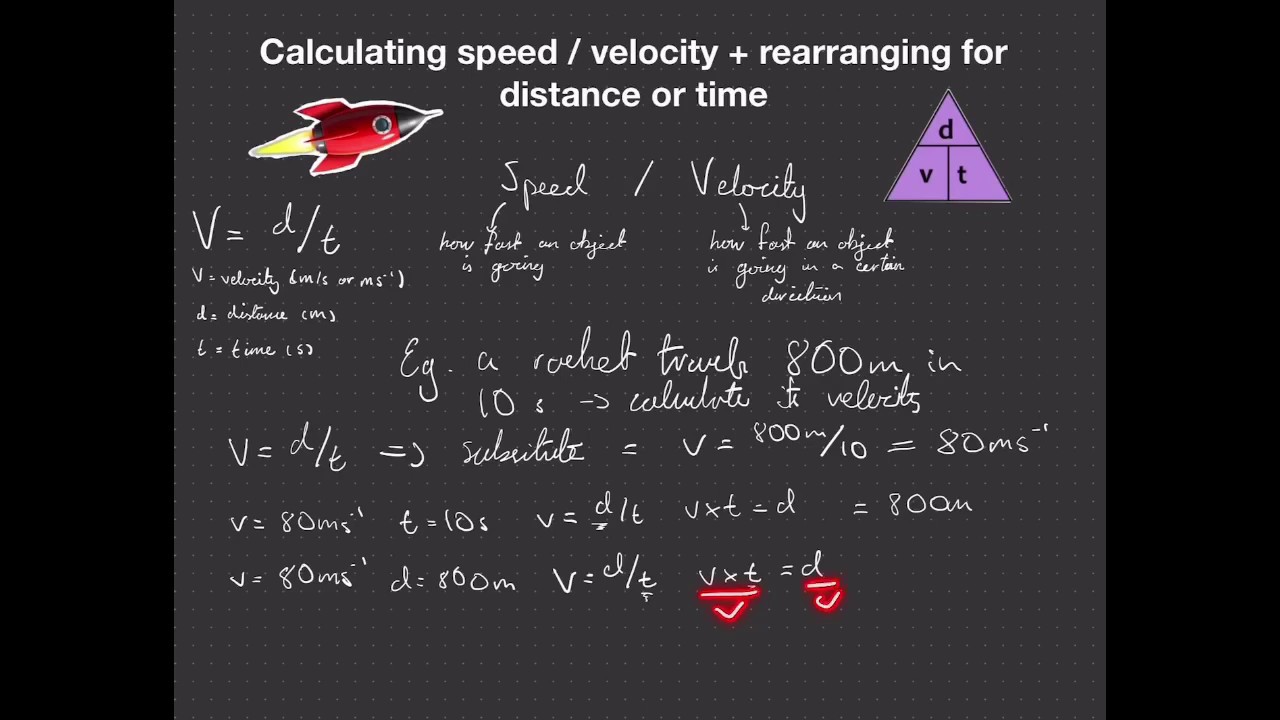 L1 NCEA Mechanics - Calculating Velocity (using v=d/t) + rearranging ...