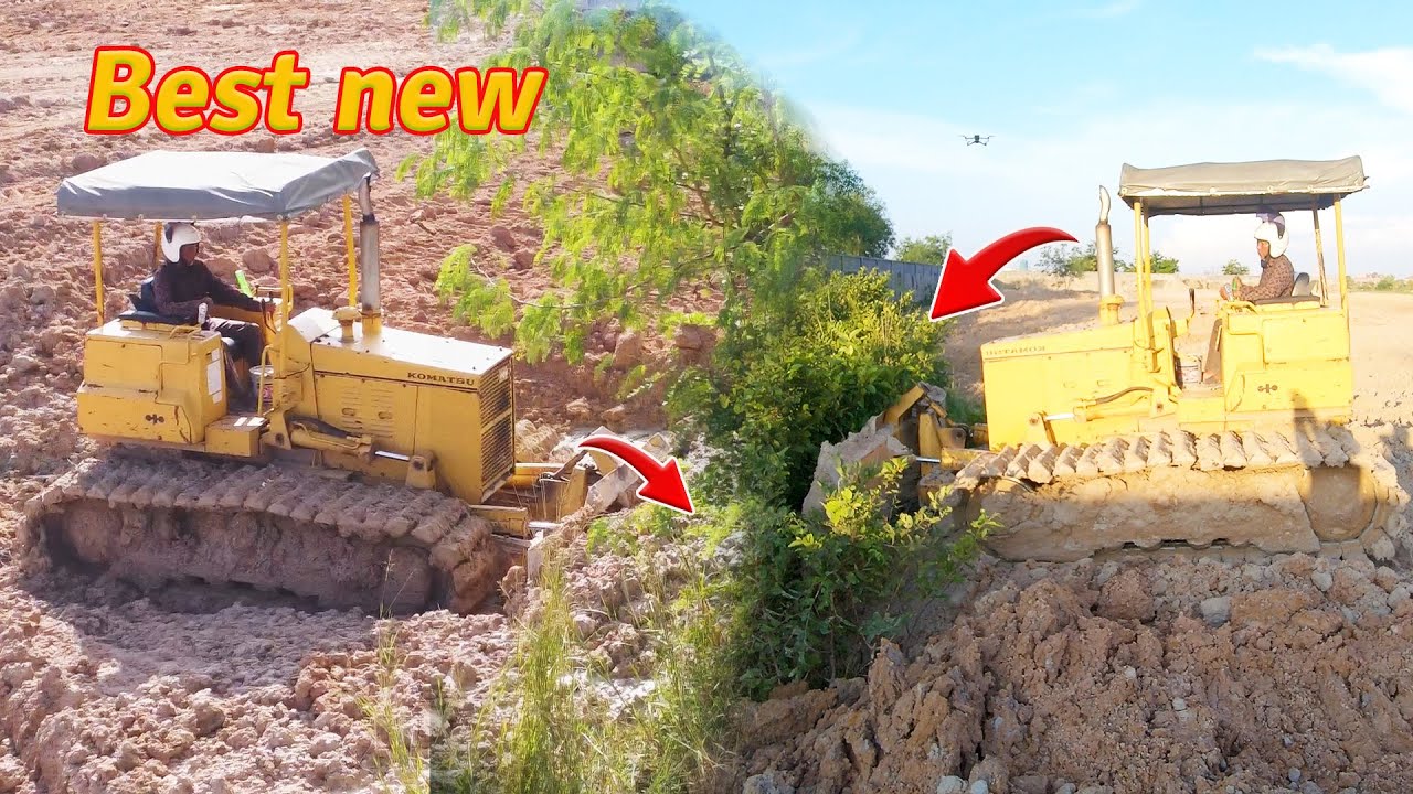 Best Fine New Project Expert Operator KOMATSU Dozer Drop Soils Into Water Mud & truck 5t Part ...