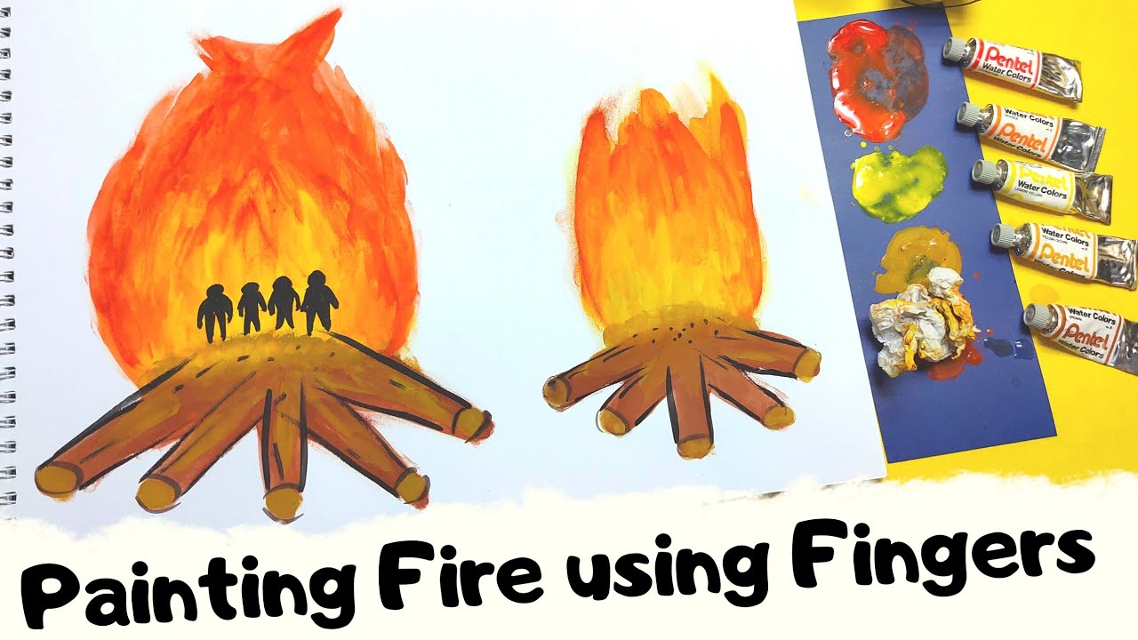 How to Paint Fire using Fingers / Daniel and Friends Thrown into the ...