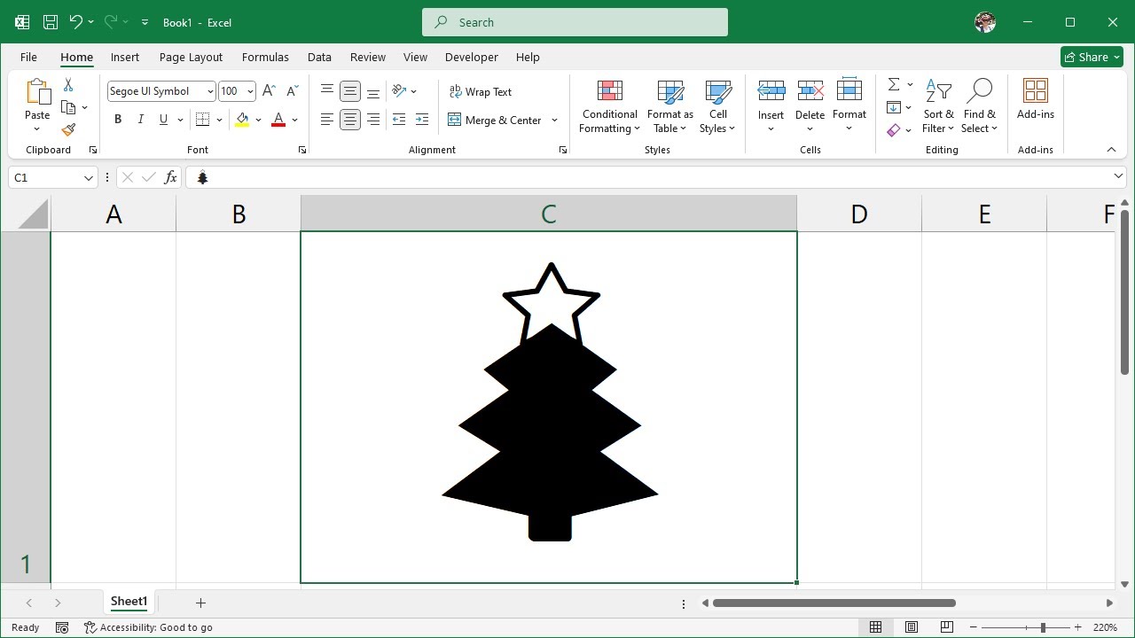 How to Insert the Christmas Tree Symbol in Excel (🎄) - YouTube