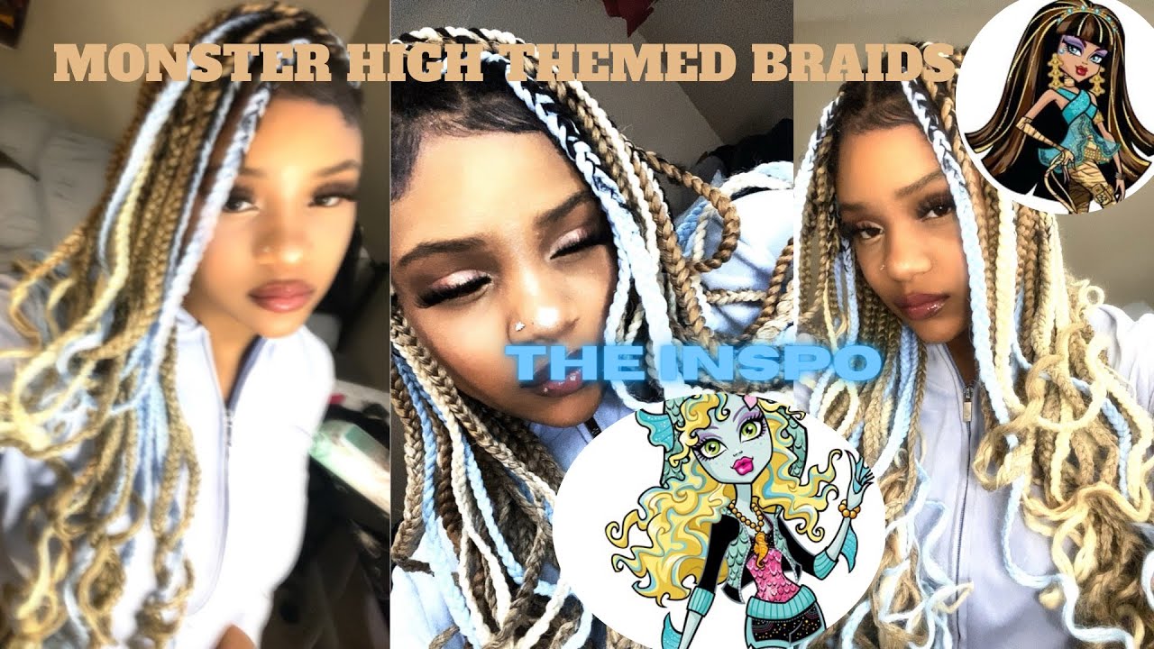 LET'S DO MONSTER HIGH THEMED KNOTLESS BRAIDS|TUTORIAL/VISUAL - YouTube