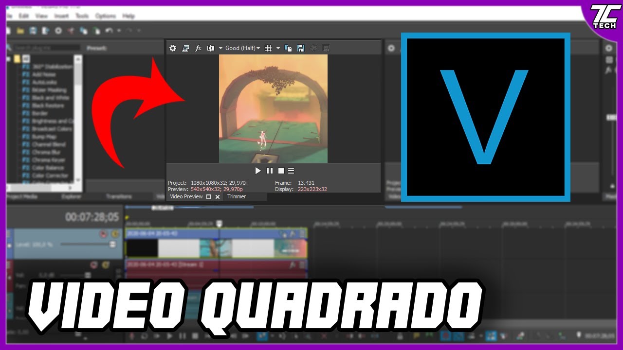 COMO FAZER UM VÍDEO QUADRADO NO VEGAS (PARA INSTAGRAM OU FACEBOOK ...