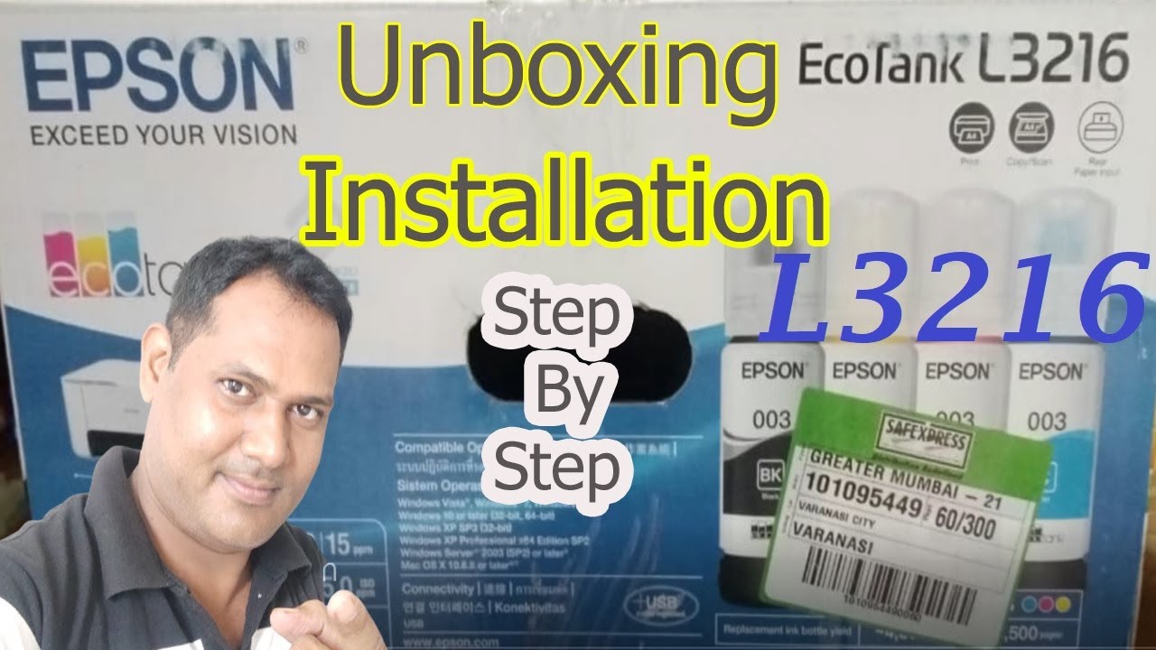 Epson L3216 Unboxing and Installation || How To Install Epson L3216 ...