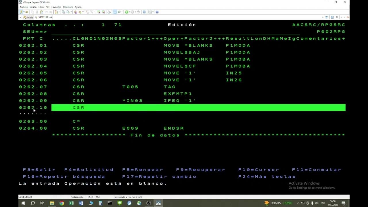 Programa en RPG que realiza A-B-M en un AS/400 - Parte 6 - YouTube