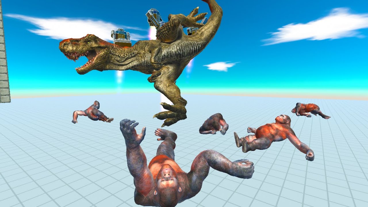 TURBOSAUR REX vs MUTANT PRIMATES UNITS Animal Revolt Battle Simulator ...