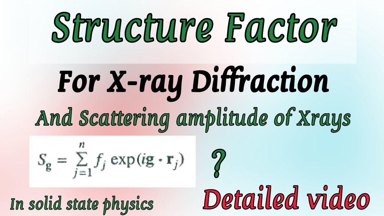 Structure factor in solid state physics - Scattering Amplitude of Xrays ...
