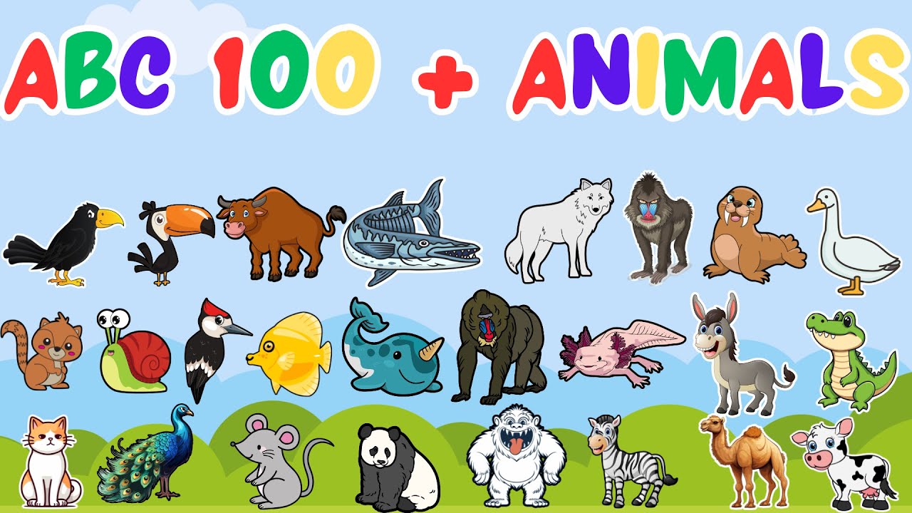 ABC Animals for Kids | 100 + Animals | Learn Names of Animals - YouTube