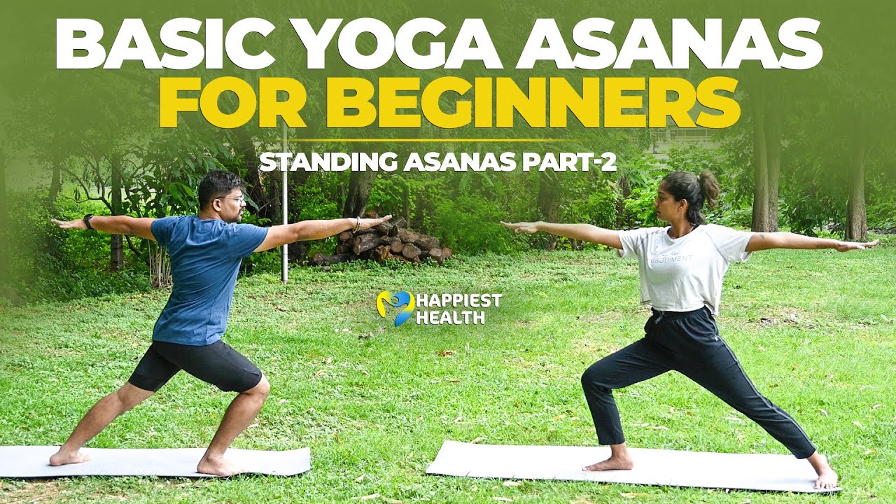 Basic standing asanas for beginners | Part 2 - YouTube