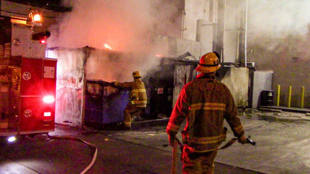 LAFD Light Force 61, Engine 58, & Civilian: Separate Dumpster Fires ...