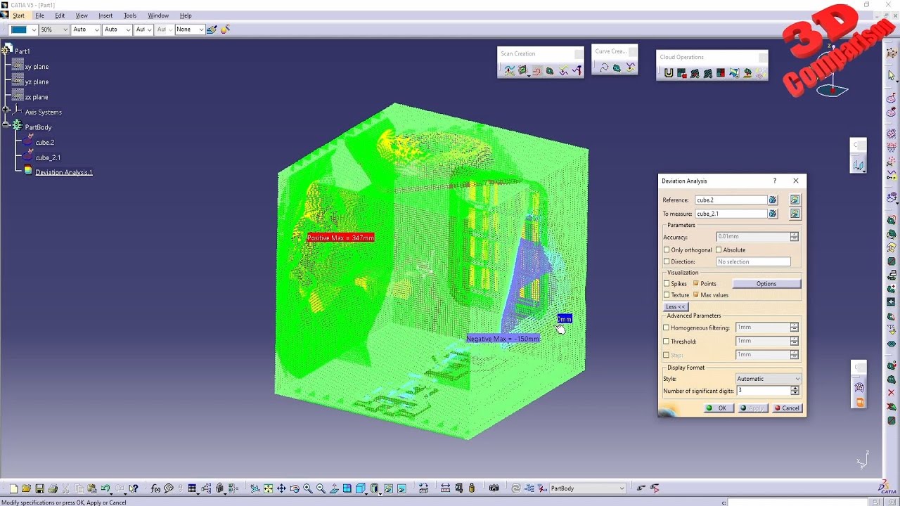 CATIA V5 - Deviation Analysis of a sculpted box from Blender - YouTube