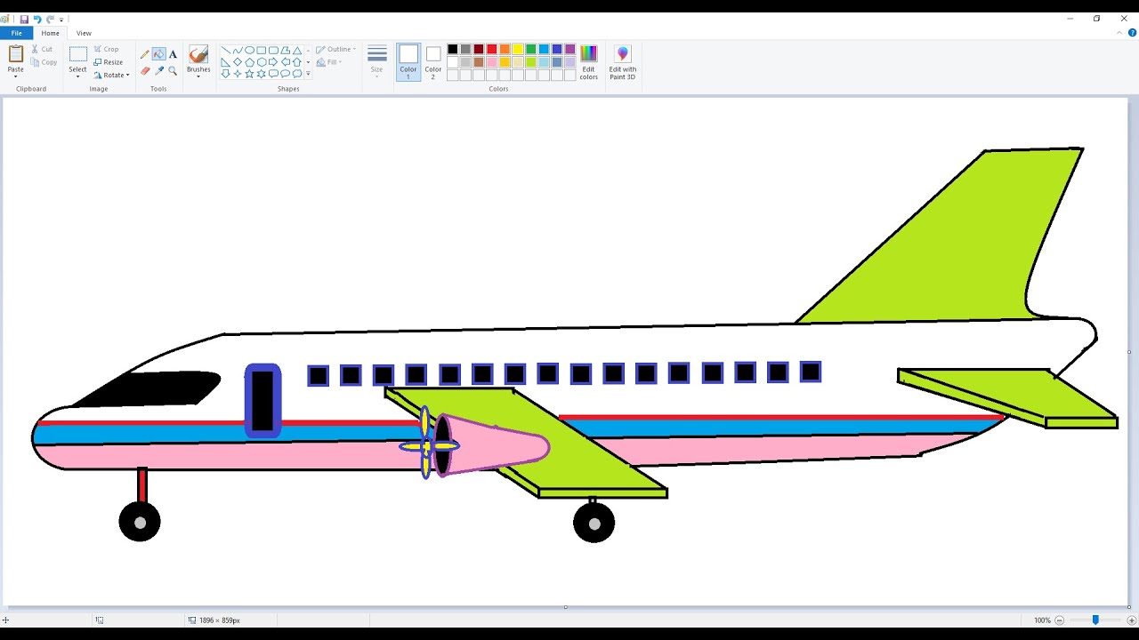 How to draw a aero plane in mspaint || step by step tutorial || smart ...