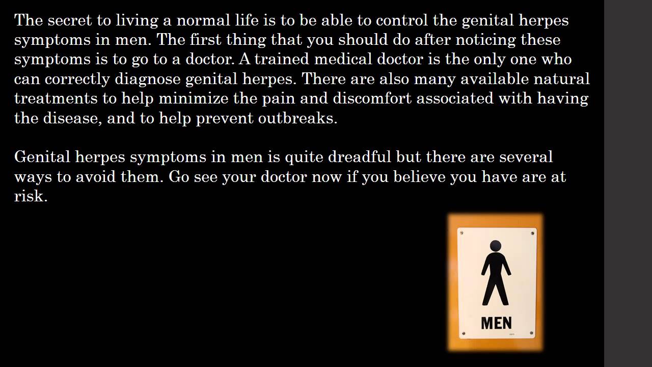 Symptoms of Genital Herpes in Men - YouTube