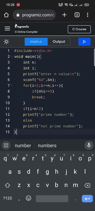 C program to check the number is prime or not #c #coding #programming - YouTube