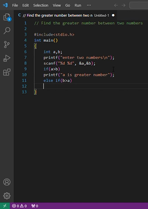 Find the greater number between two numbers in C programming - YouTube