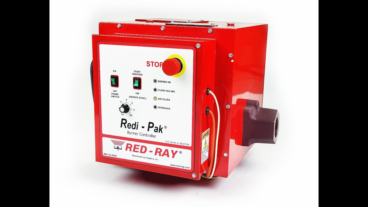Red Ray Infrared Burner and control unit Redi Pak - YouTube