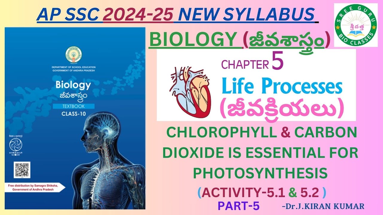 10th BIOLOGY // LIFE PROCESSES-5 (CHLOROPHYLL & CO2) // AP SCERT//NCERT ...
