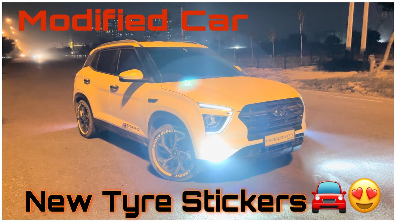 New Tyre Stickers🔥For Creta🚘 #modified #creta #tyrestickers #zblack # ...