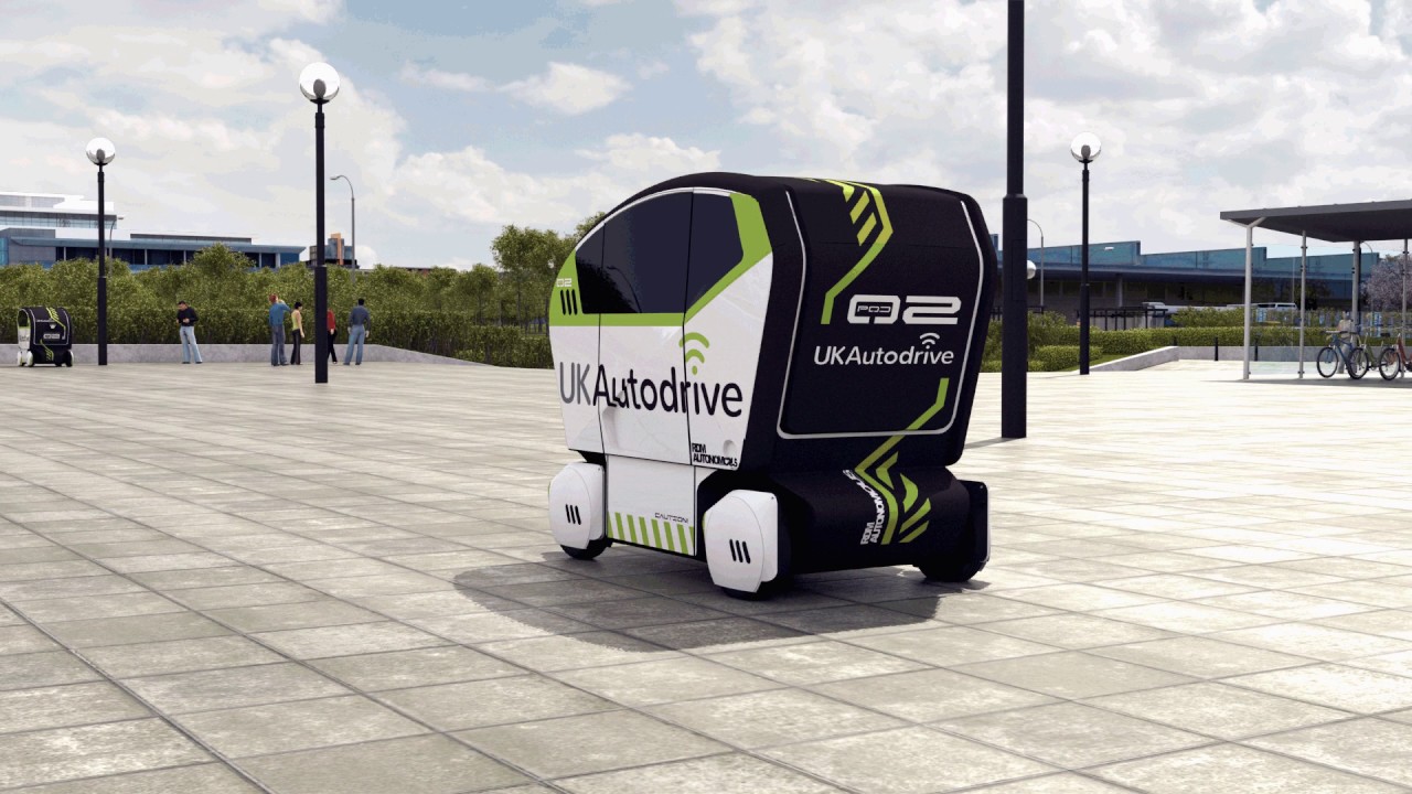 UK Autodrive self-driving pod animation - YouTube
