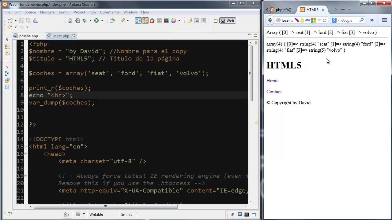 Curso Master PHP 5.x 10 Los arrays - YouTube