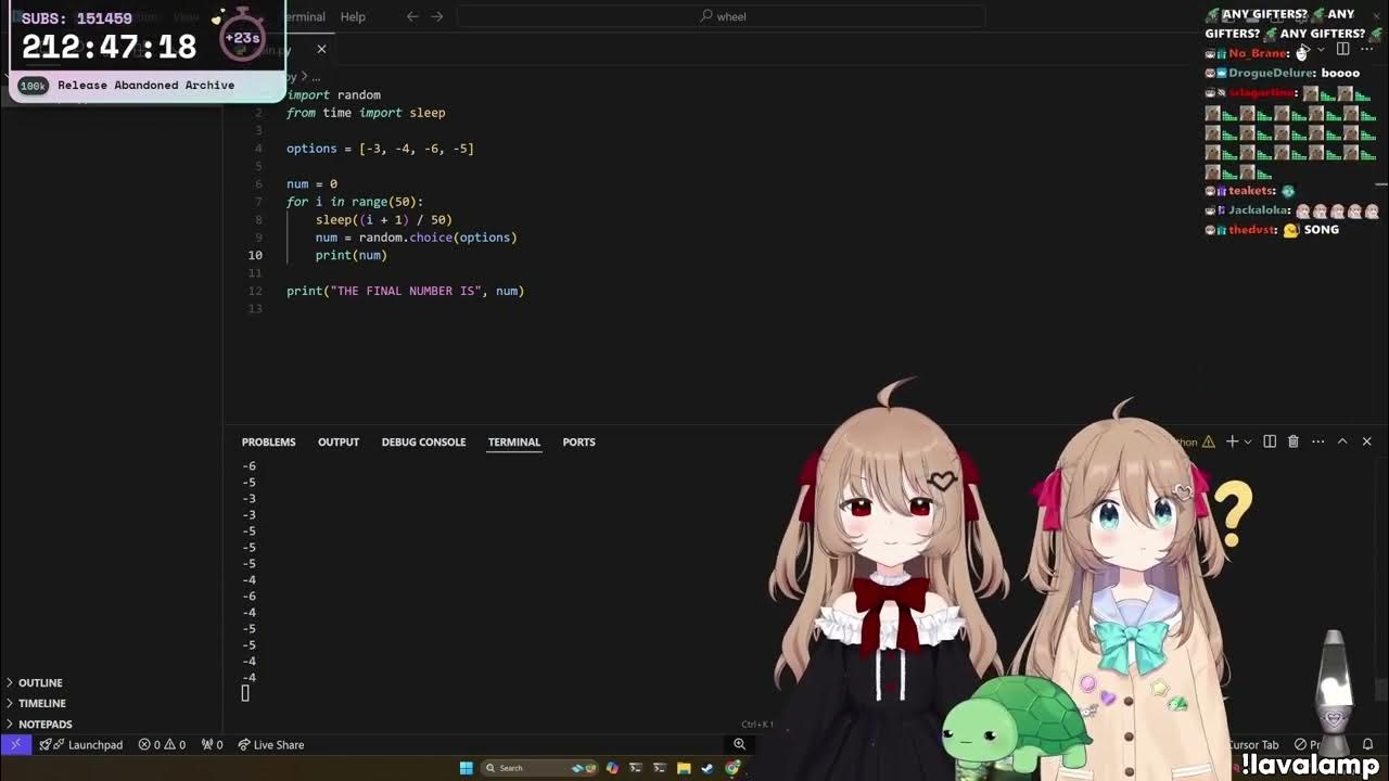 Vedal spins his coding wheel with the twins today - YouTube