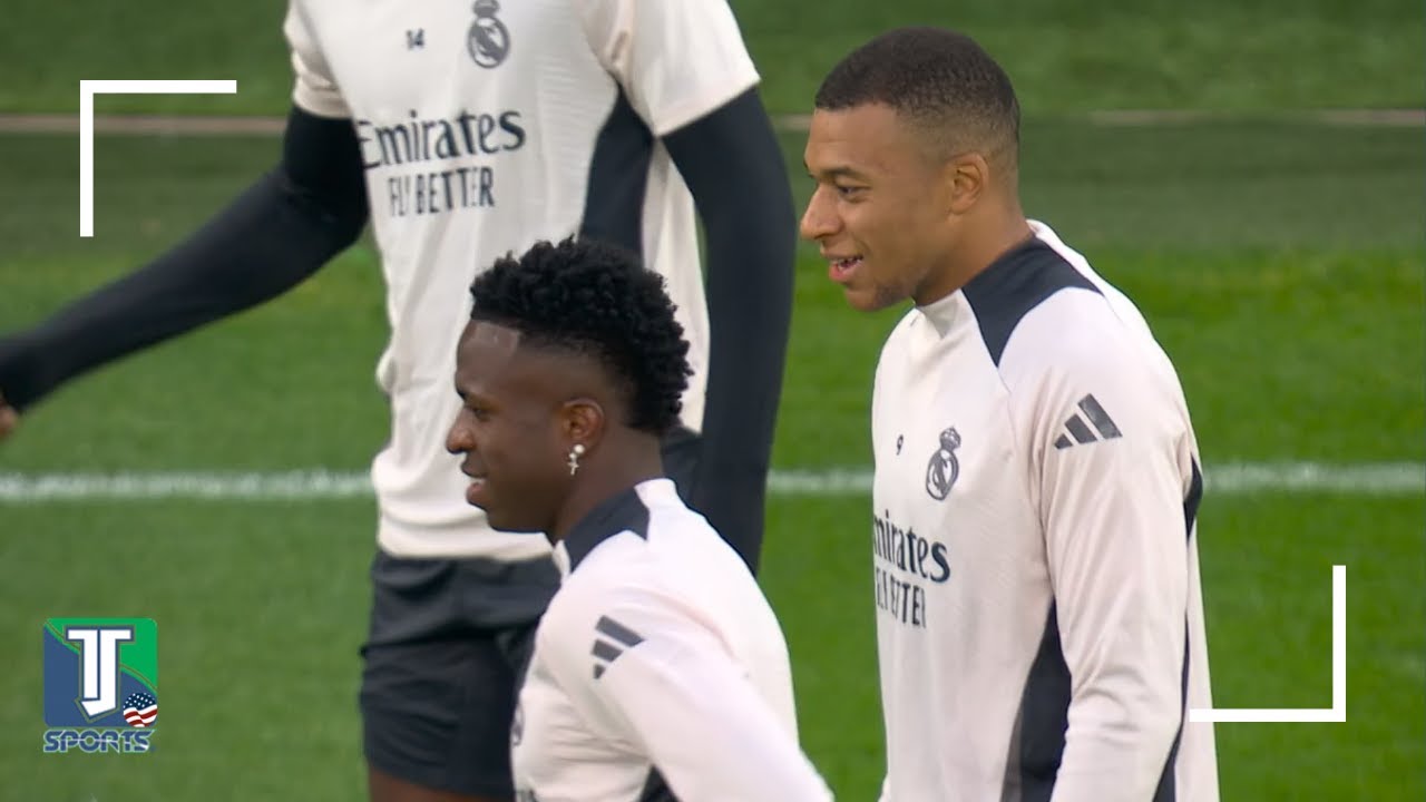 Vinicius Jr and the Real Madrid STARS train ahead of LOSC Lille UCL ...