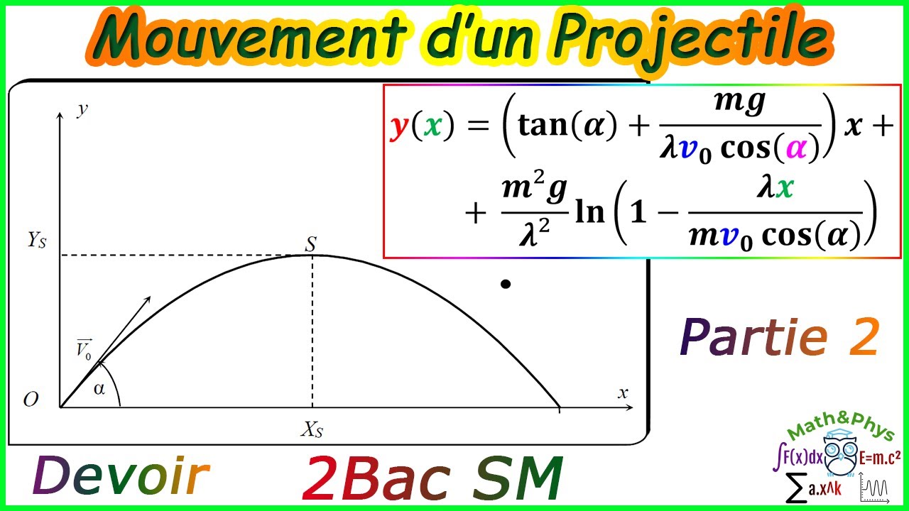 Mouvement d’un Projectile - Mouvements Plans - 2 Bac SM - [Exercice 4 ...