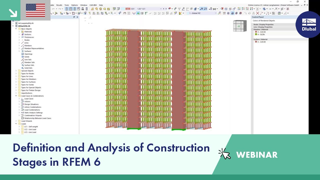 Definition and Analysis of Construction Stages in RFEM 6 - YouTube