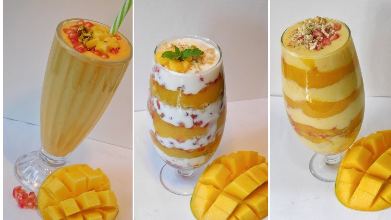3 Easy Mango Recipes | Mango Parfait | Mango Custard Pudding l Mango ...